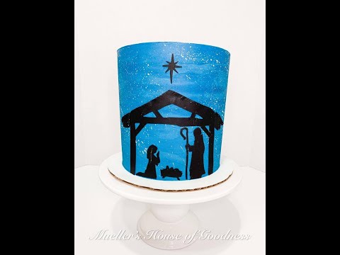 Nativity Scene Christmas Cake Video | How to get Sharp Edges and Smooth sides