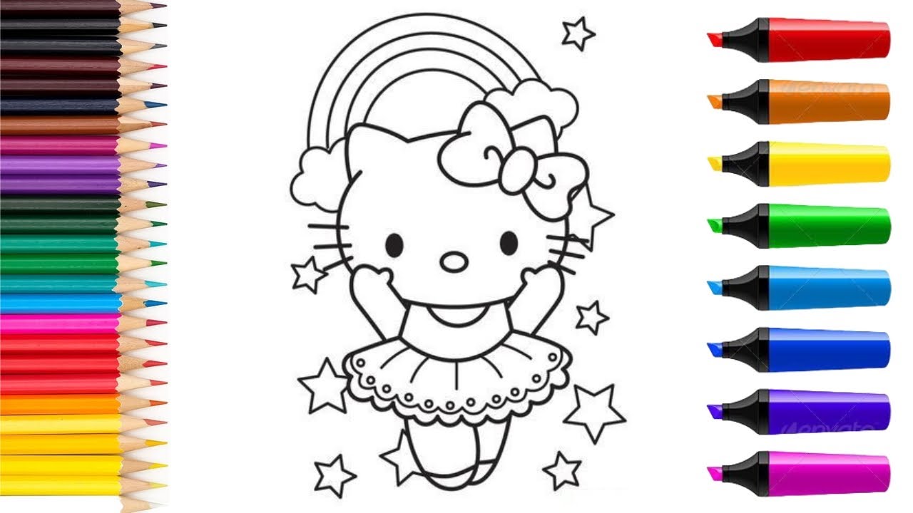 Sanrio Hello kitty Characters Coloring Easy || Easy Coloring Book