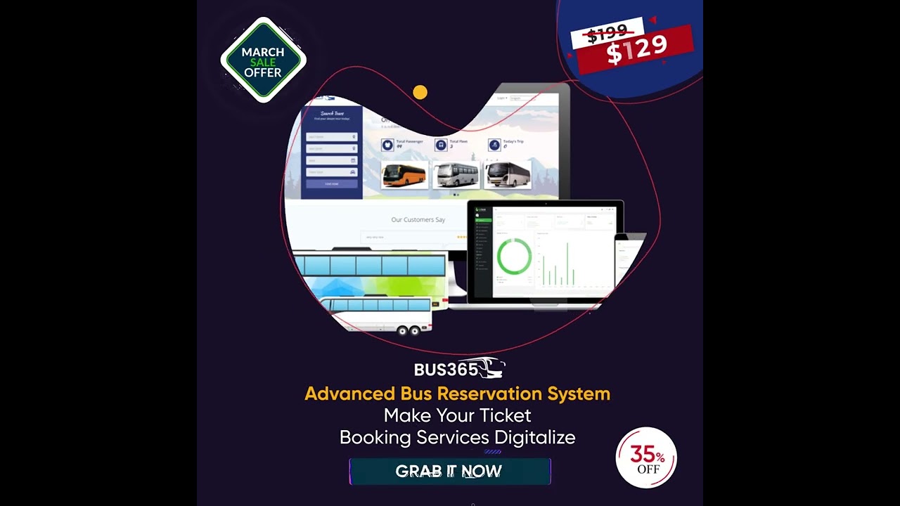 Bus365 - Bus Reservation System March Sale offer 2023 35% Off | Lifetime Software Deals