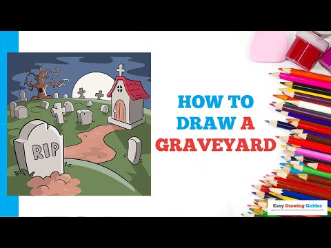 How To Draw A Graveyard Step by Step – I'm Youtuber – Follow my videos ...