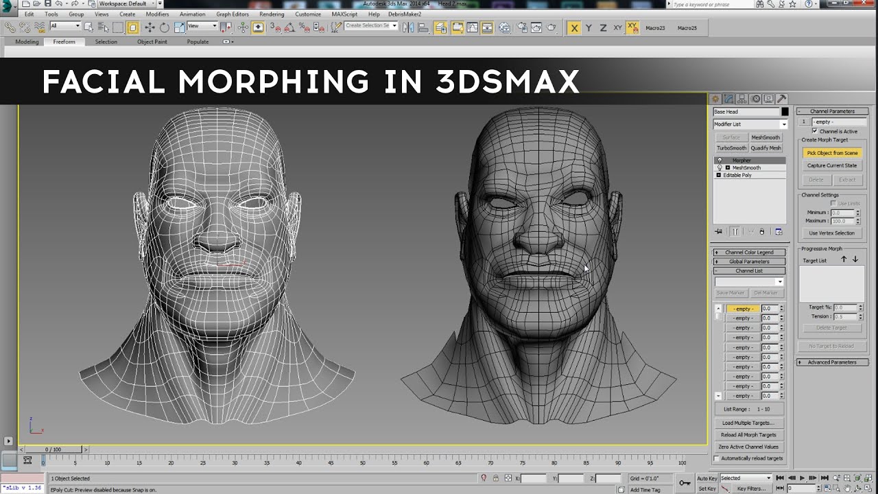 Facial Morphing in 3dsMax