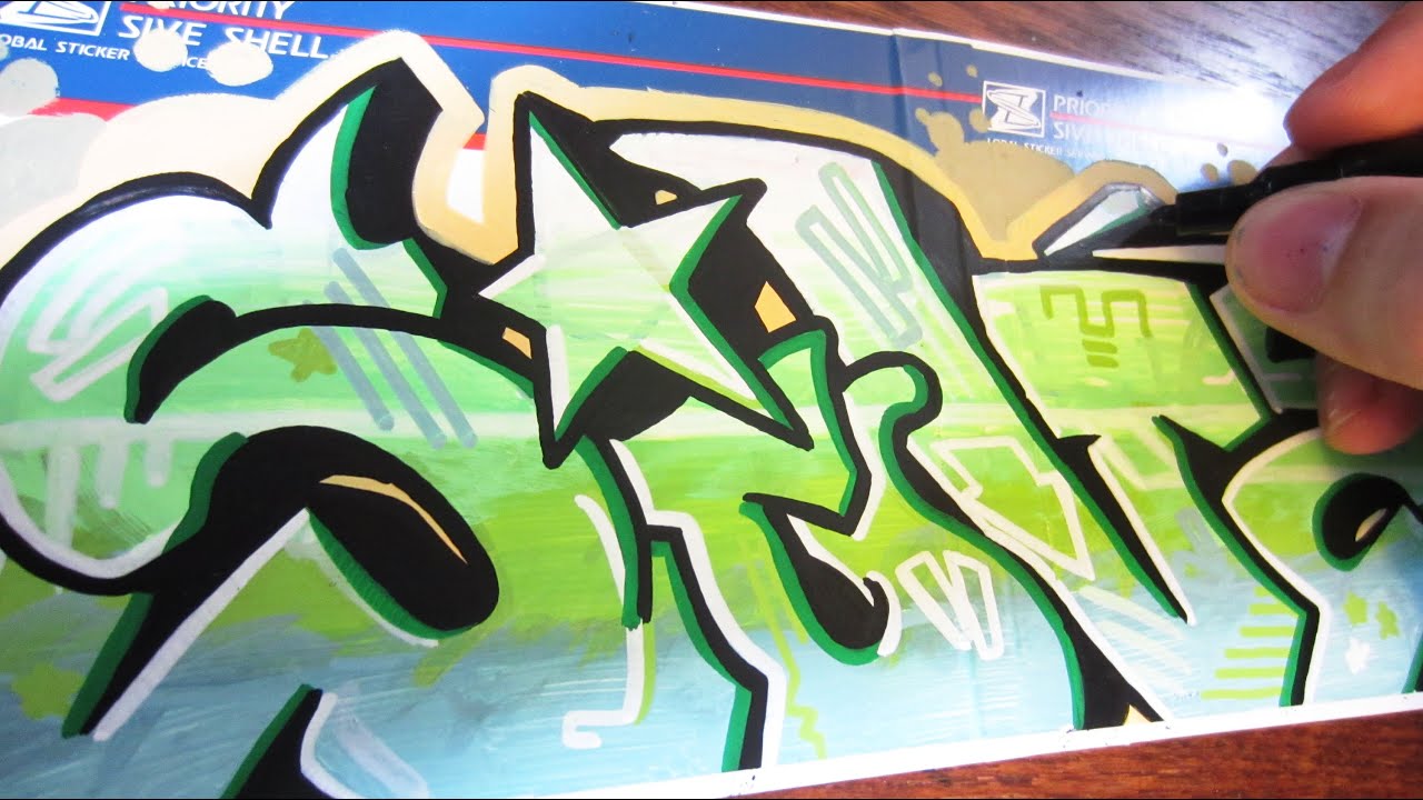 Blue Top Graffiti Sticker Speed Art