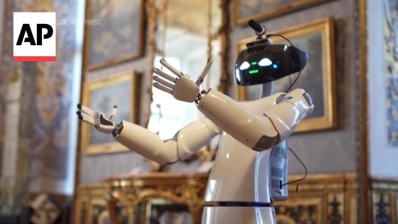 A robot is the latest tour guide at an art museum in Italy