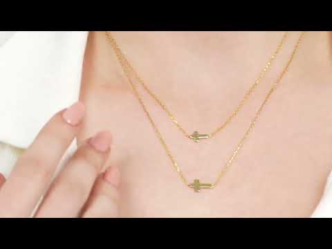 SILVERISTIC Centered Sideways Cross Necklace