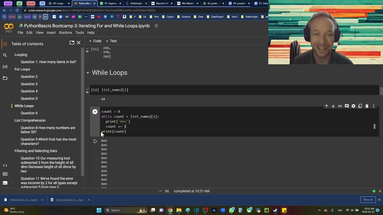 python data basics class 3 part 5 free pythonc code walkthrough loops with conditional if statements
