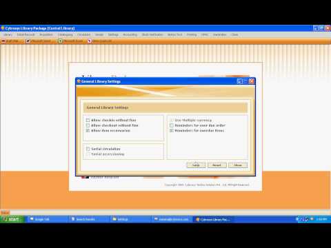 Library Package-library supporting software - General Settings