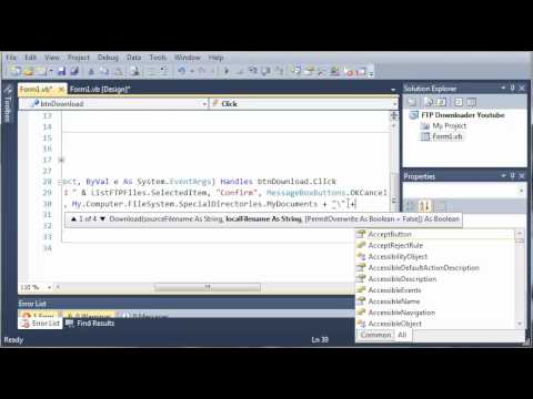 Visual Basic Tutorial - 181 - FTP Downloader Part 4 Downloading Files ...