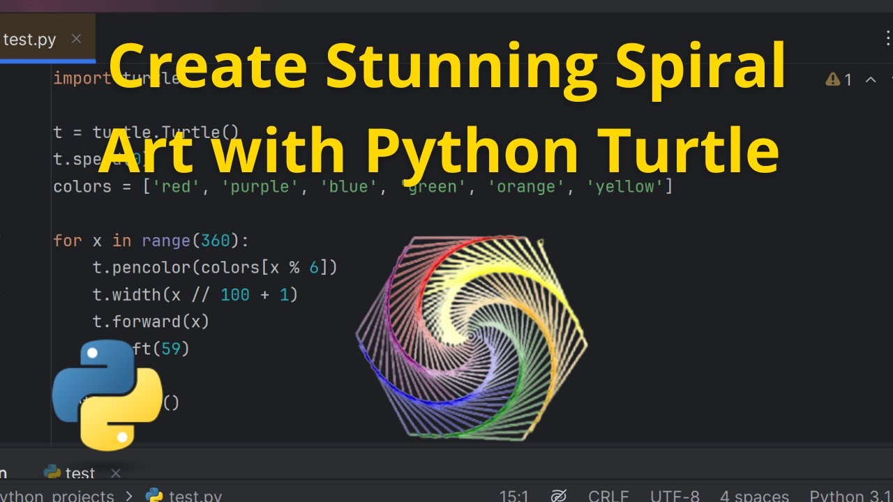 Create Stunning Spiral Art with Python Turtle | Easy Python Graphics Tutorial
