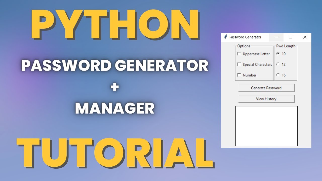 Password Generator and Manager with GUI | Python Projects for Beginners (tkinter tutorial)