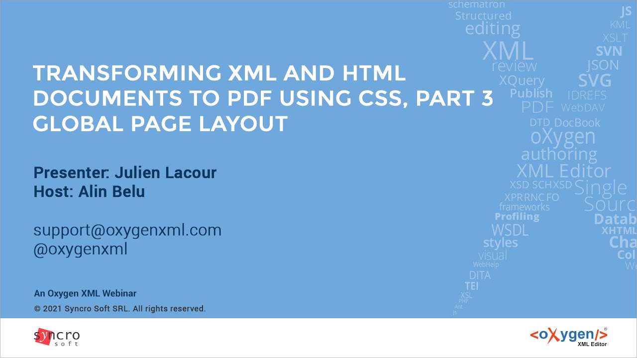 Webinar: Transforming XML and HTML documents to PDF using CSS, Part 3 - Global Page Layout