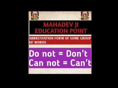 Abbreviation form#Don't, #can't#grammar#englisheducation #vocabulary #education #highschool