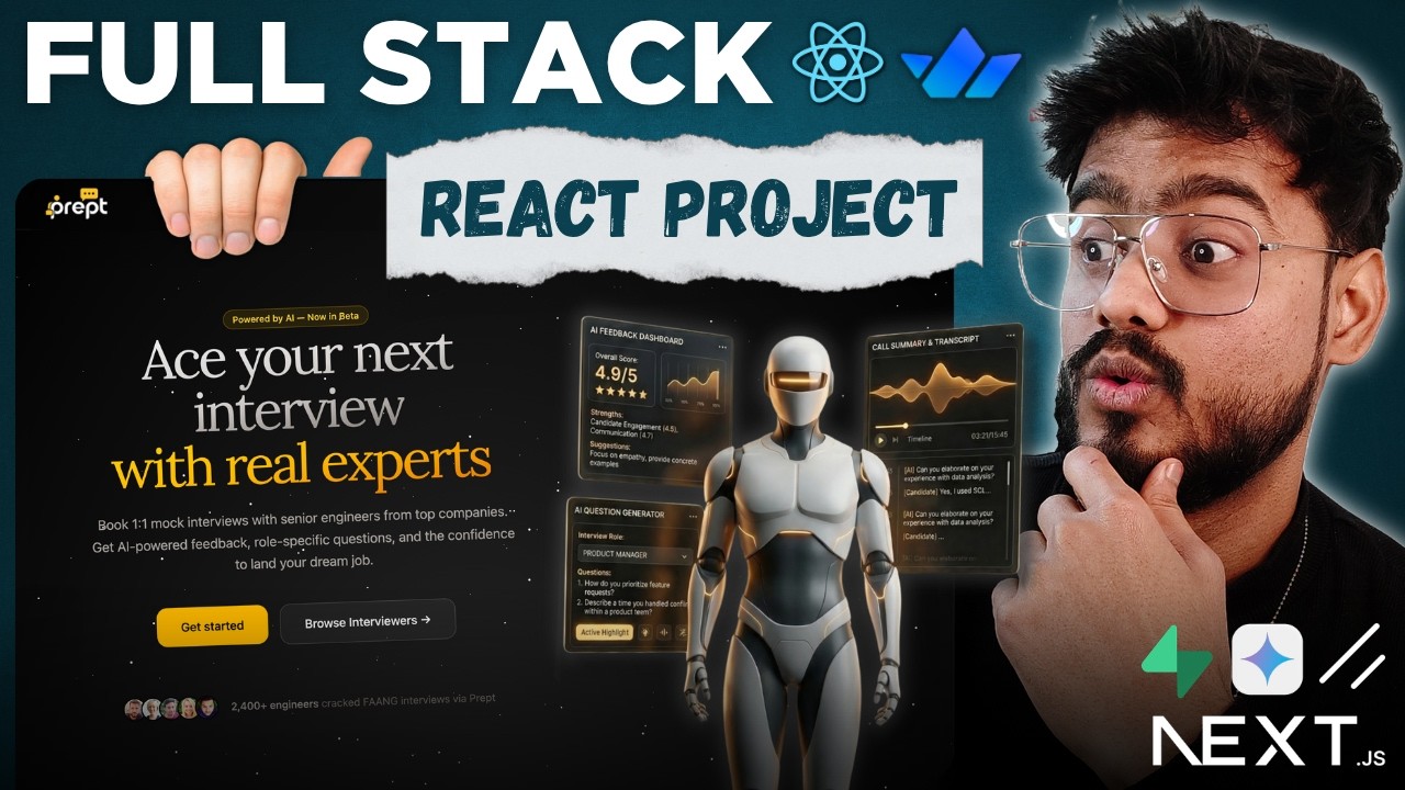 Full Stack React Project ( AI Interview Marketplace ) - Next JS, Supabase, Stream, Shadcn UI 🔥🔥