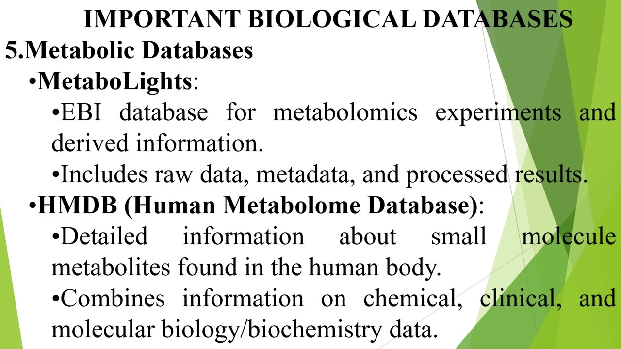 IMPORTANT BIOLOGICAL DATABASES