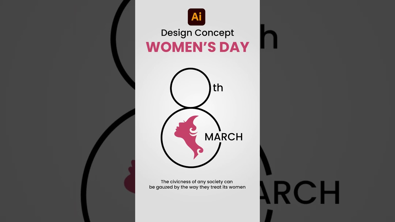 Illustrator CC Tutorial | Graphic Design | Social Media  Design | Women's Day | Illustrator in 2024