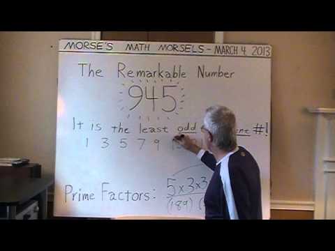 Mathematics - 945, the first positive odd abundant whole number!