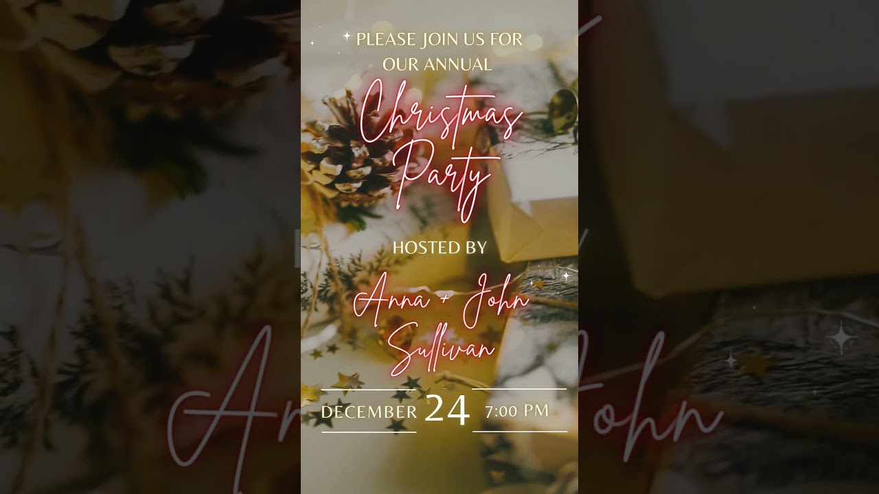 Christmas Party Invitation Template with Music, Christmas Dinner Party Invite, Xmas Office Evite