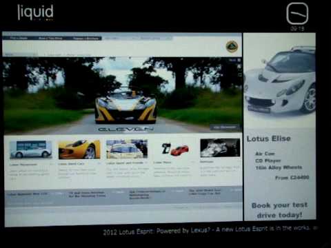 Car dealership digital signage showing lotus cars example
