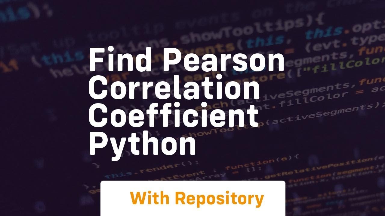 find pearson correlation coefficient python