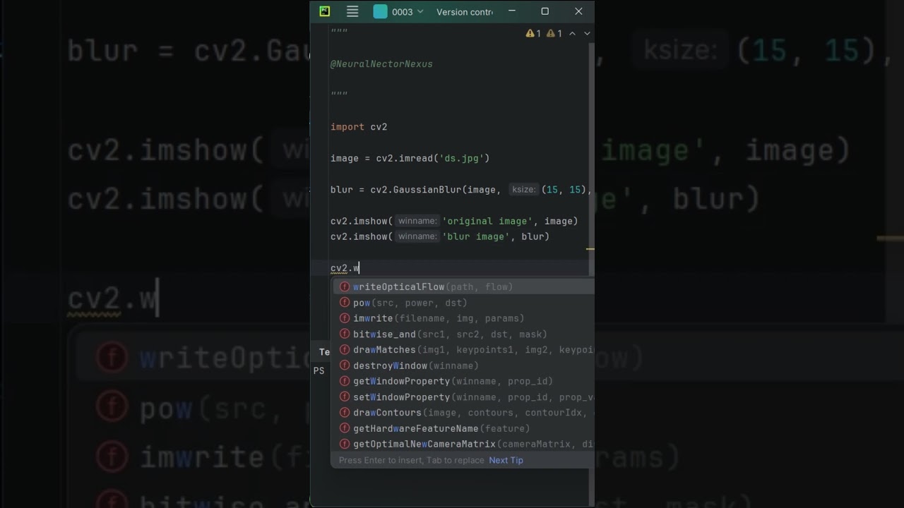 03 - Gaussian Blur in OpenCV! #computervision #imageprocessing #opencv #python #pythonprogramming
