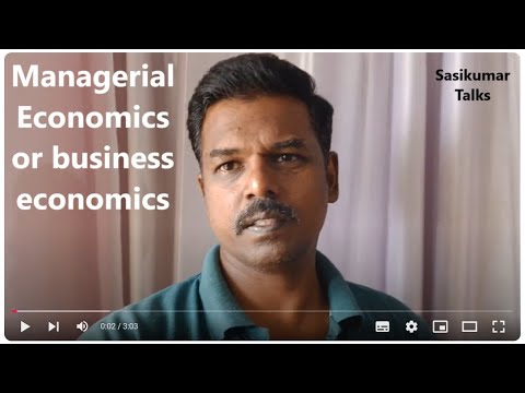 Managerial economics Tamil and business economics Tamil by Sasikumar talks #SasikumarTalks