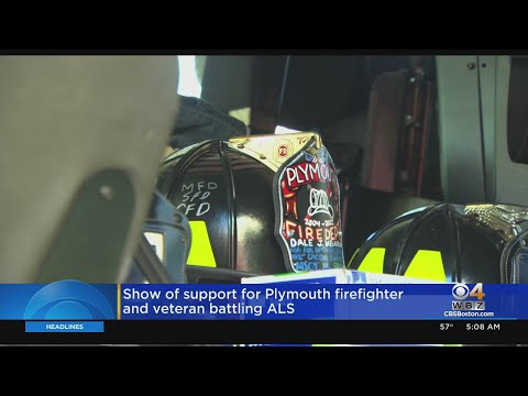 Firefighters around Massachusetts honor veteran battling ALS with helmet tribute