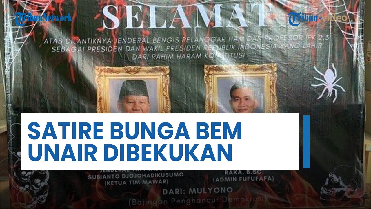 BEM FISIP Unair Dibekukan! Karangan Bunga Satir untuk Prabowo-Gibran ...