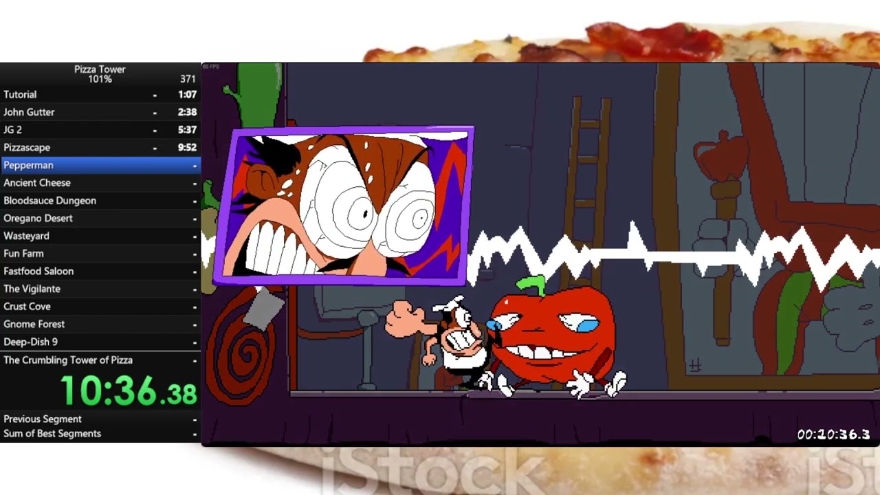 the Pizzatower 101% fwr  (1:51:47 igt)
