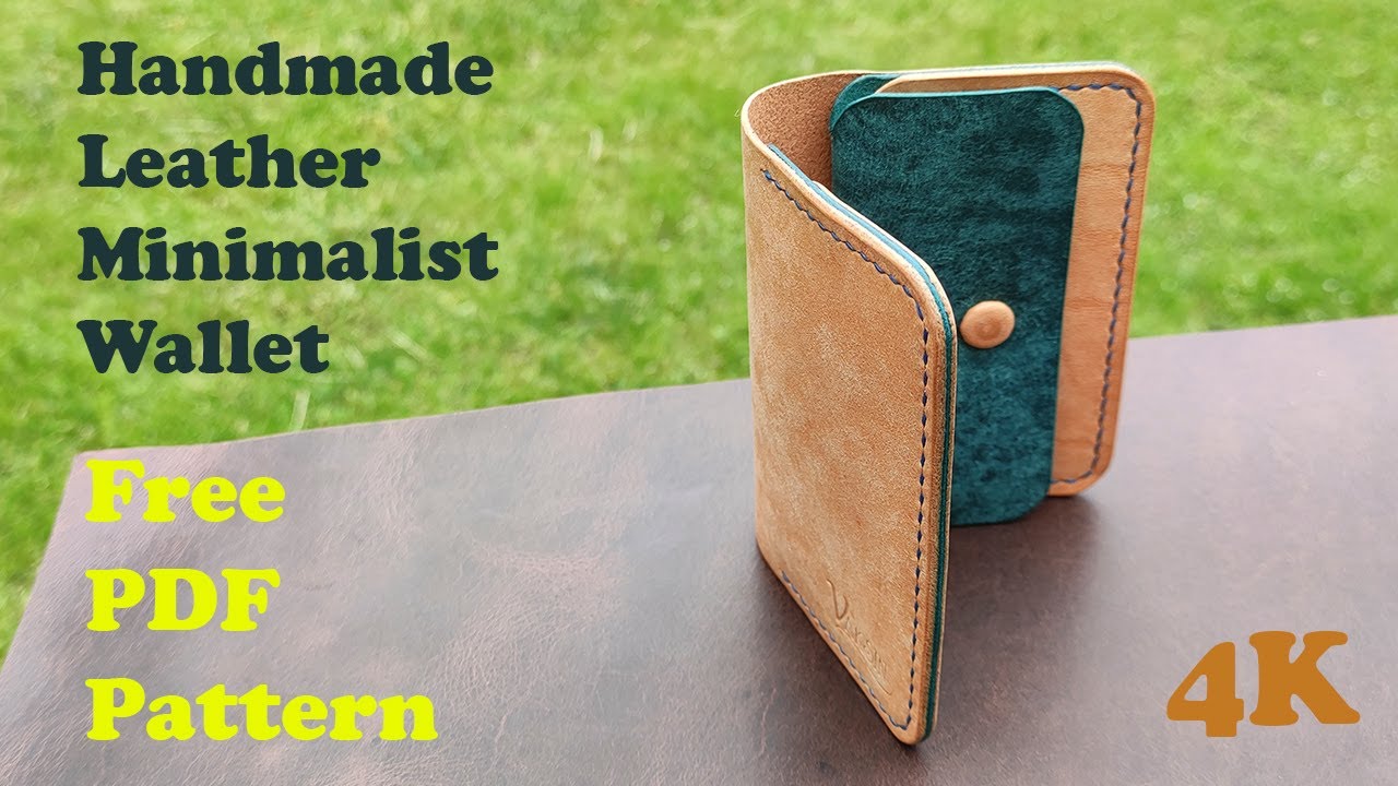 Making a Leather Amazing Minimalist Wallet | Free PDF Pattern | DIY | 4K
