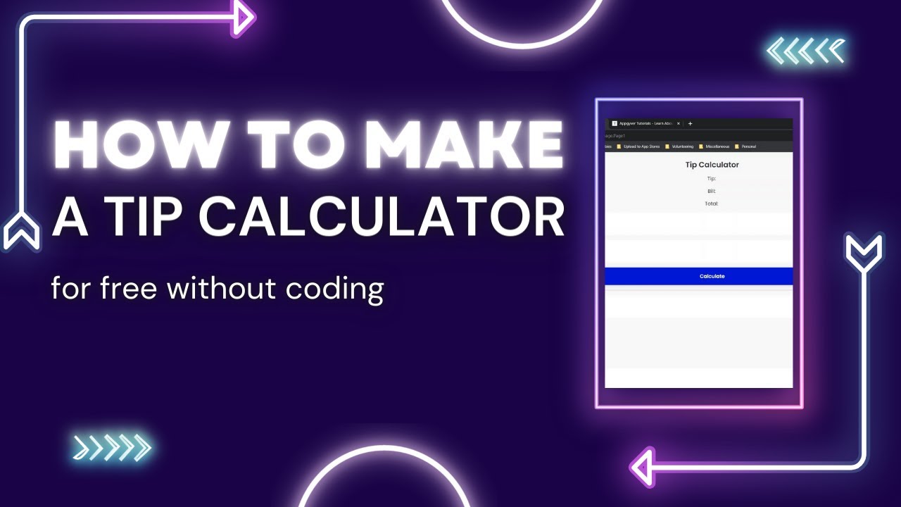 How To Make A Tip Calculator App For Free Without Code