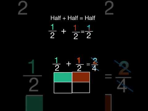 1/2 + 1/2 = 1/2 | half + half = half #fractions #fraction #mathjokes #math #puzzle #jokes #shorts
