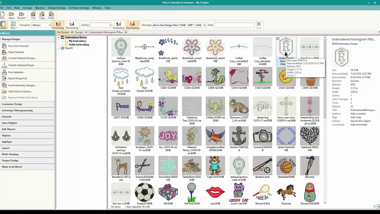 Clone Designs in Hatch Embroidery