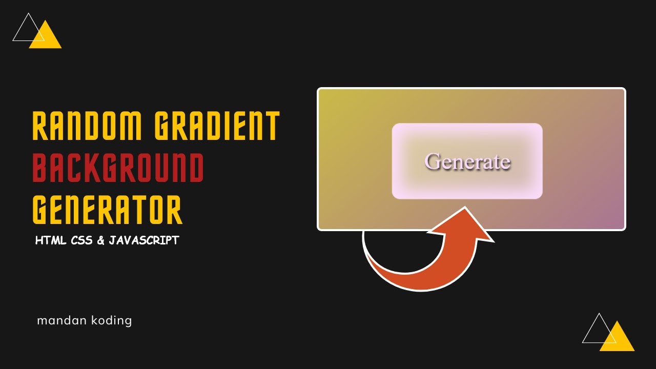 Create Random Gradient Background Generator Using HTML CSS & JavaScript | random gradient generator