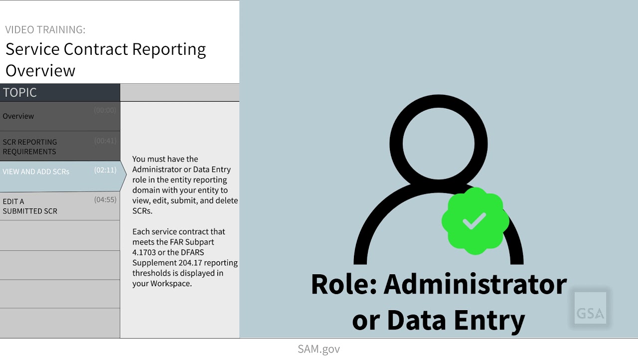 Service Contract Reports (SCRs) Overview
