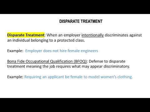 Civil Rights Act & Disparate Treatment & Impact
