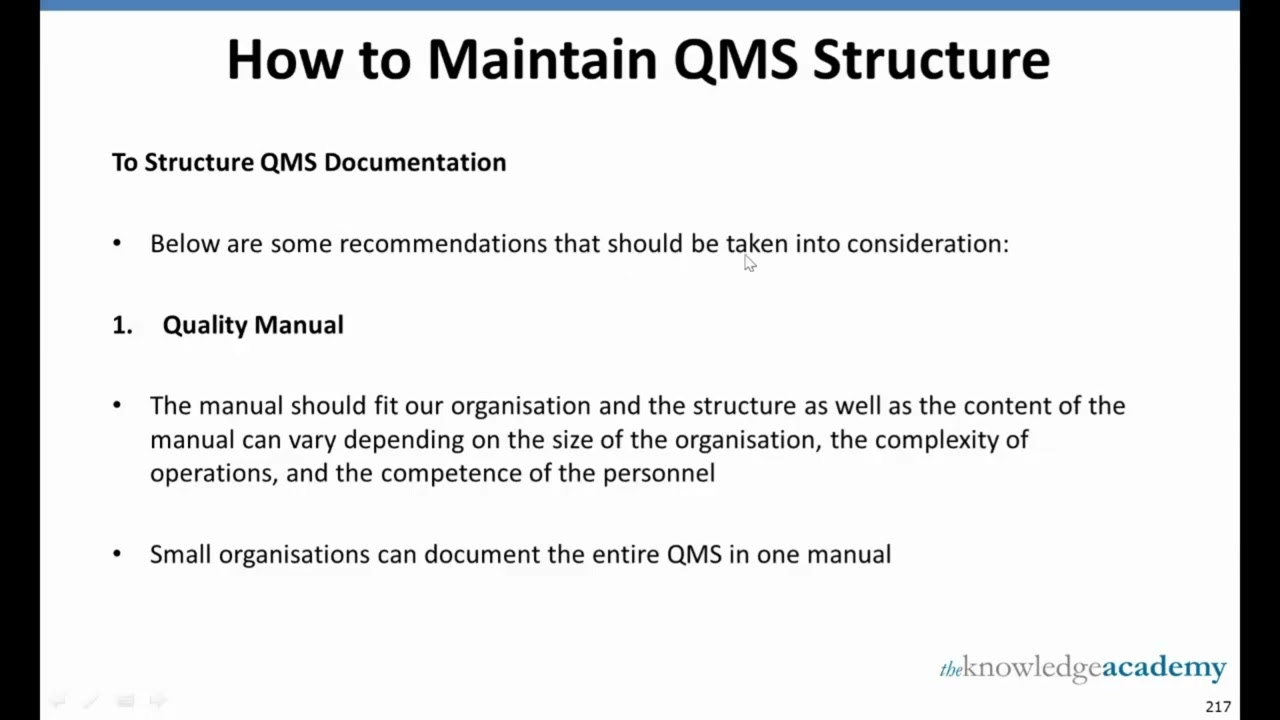 8 2| how to maintain QMS structure