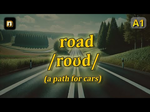 [n] Road meaning (a path for cars) with 5 examples