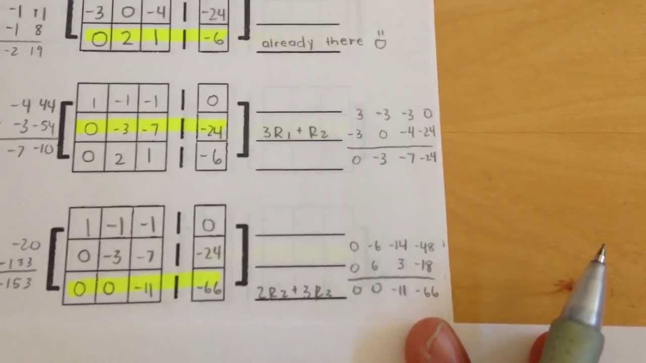 SV #5: Unit J Concept 3: Solving 3-Variable Systems with Matrices