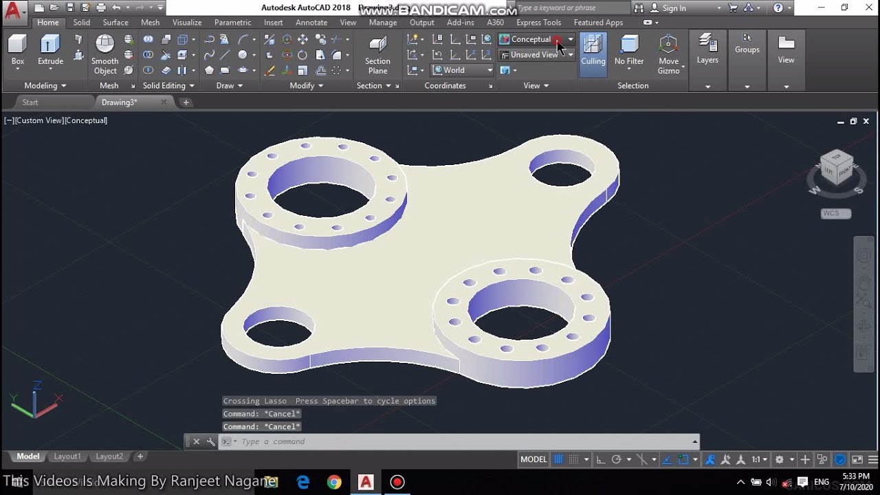 AutoCAD Tutorial 2D And 3D Machine Component Complete Design