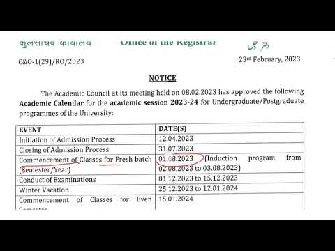 Academic Calendar 2023-24 || UG & PG || Jamia Millia Islamia