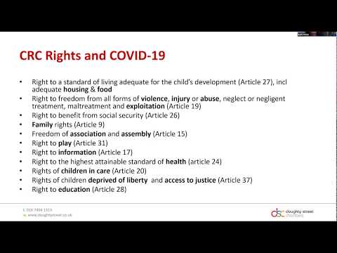 Children's Rights and the Law in a Time of Coronavirus Part 1 - DSC Children's Rights Group Webinar
