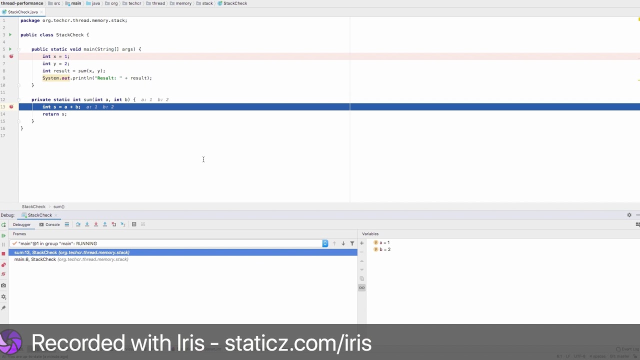 IntelliJ IDEA Stack Behaviour
