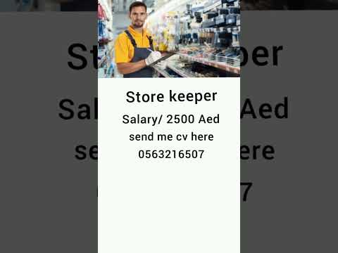 store keeper jobs in Dubai