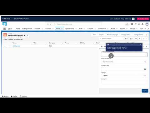 How to create an Opportunity in Salesforce?