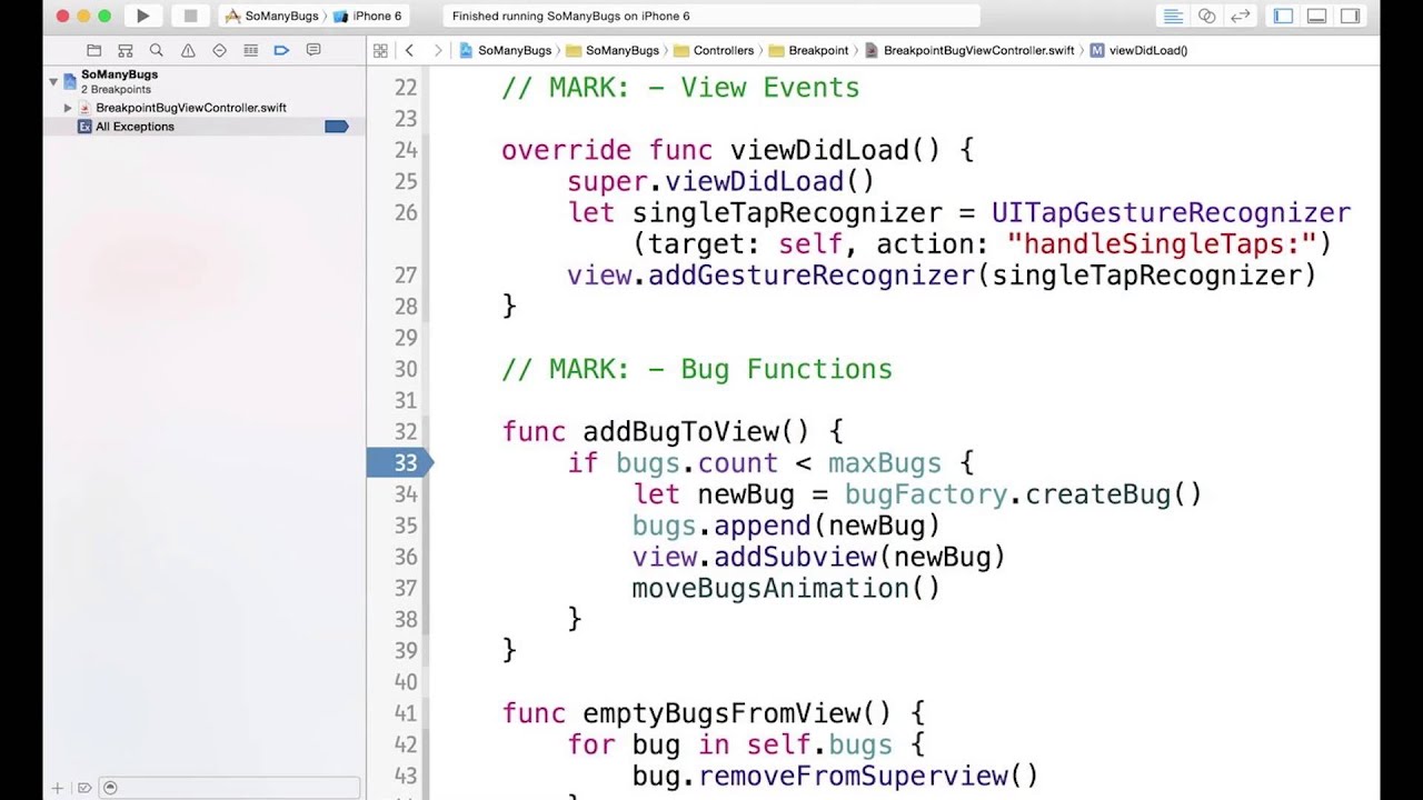 Exception Breakpoints