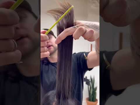 Long layered haircut.