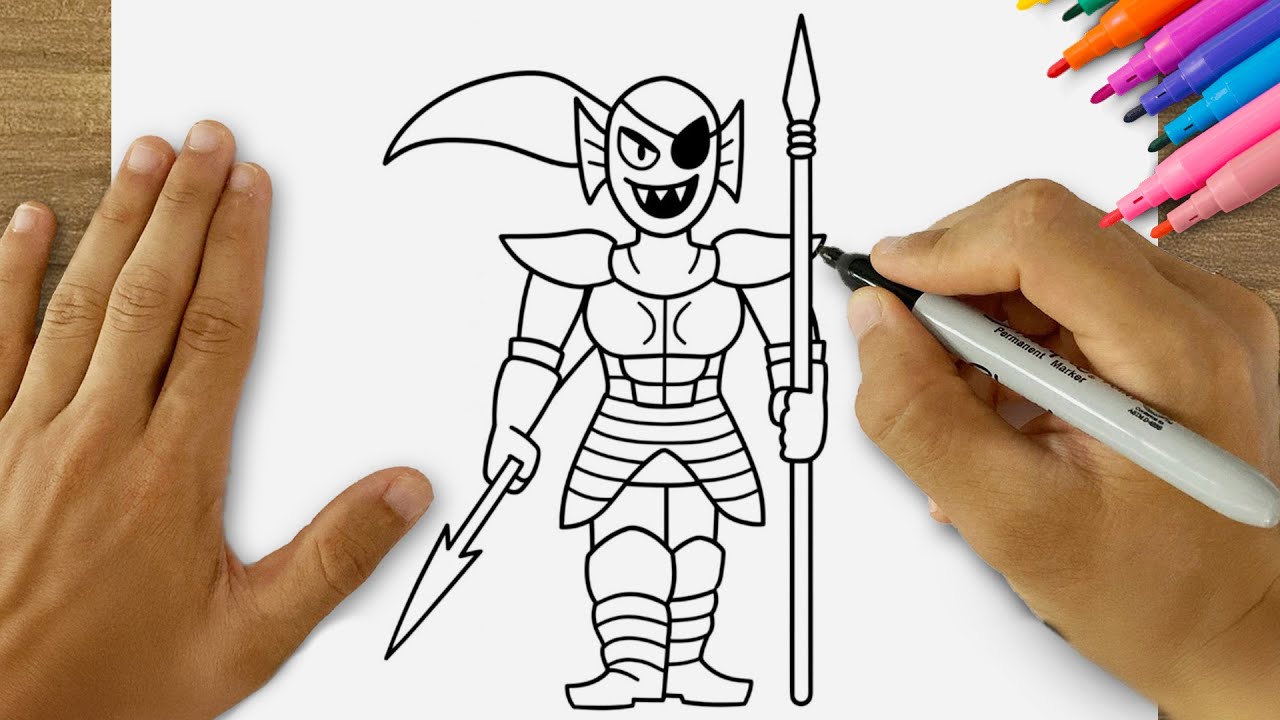 How to Draw Undyne Easy | Step by Step Undertale Drawing Tutorial
