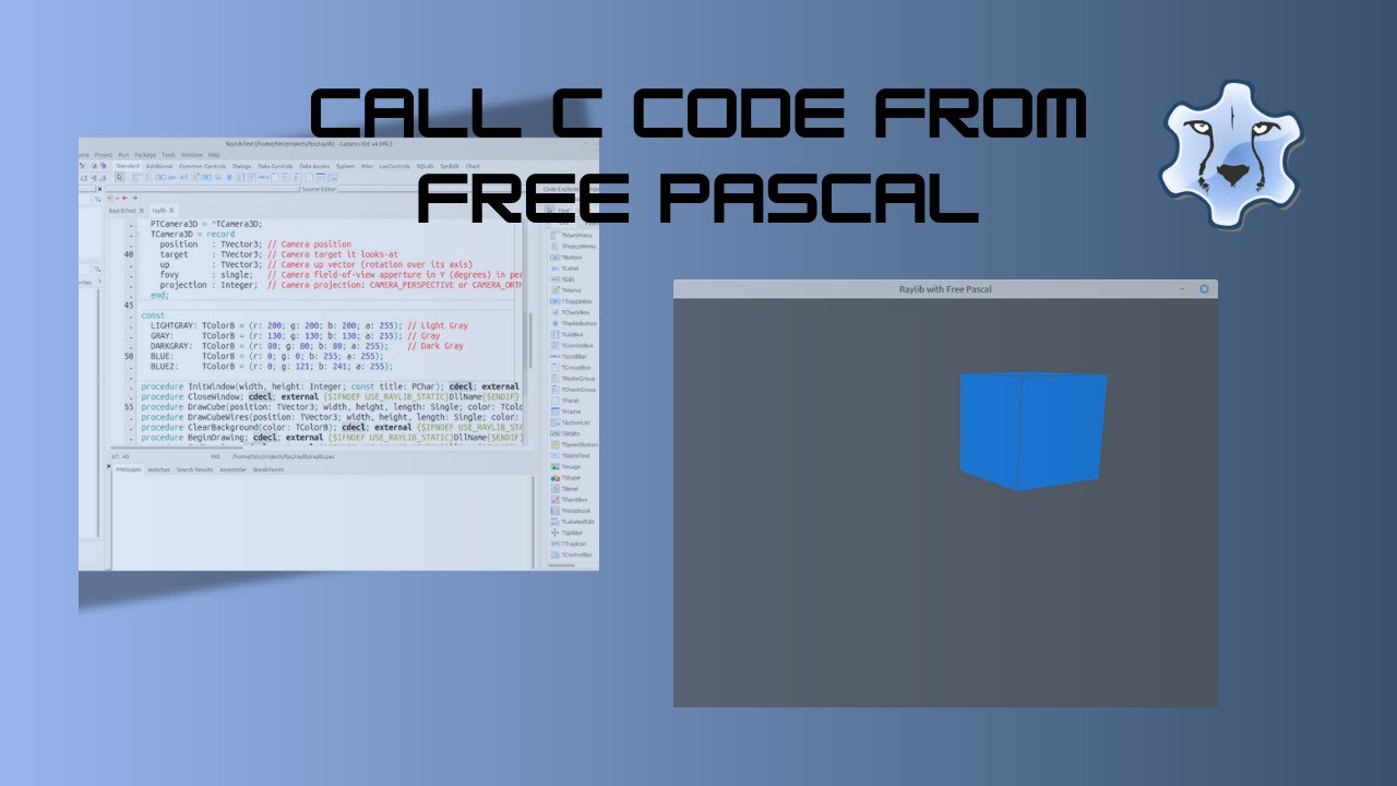 How to Use C Libraries in Free Pascal | Raylib + FPC Linux Example