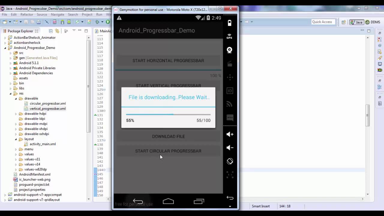 Android ProgressBar Demo