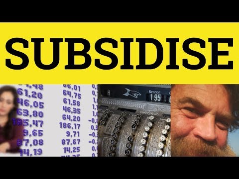 🔵 Subsidize Subsidy Subsidised - Subsidise Meaning - Subsidy Examples