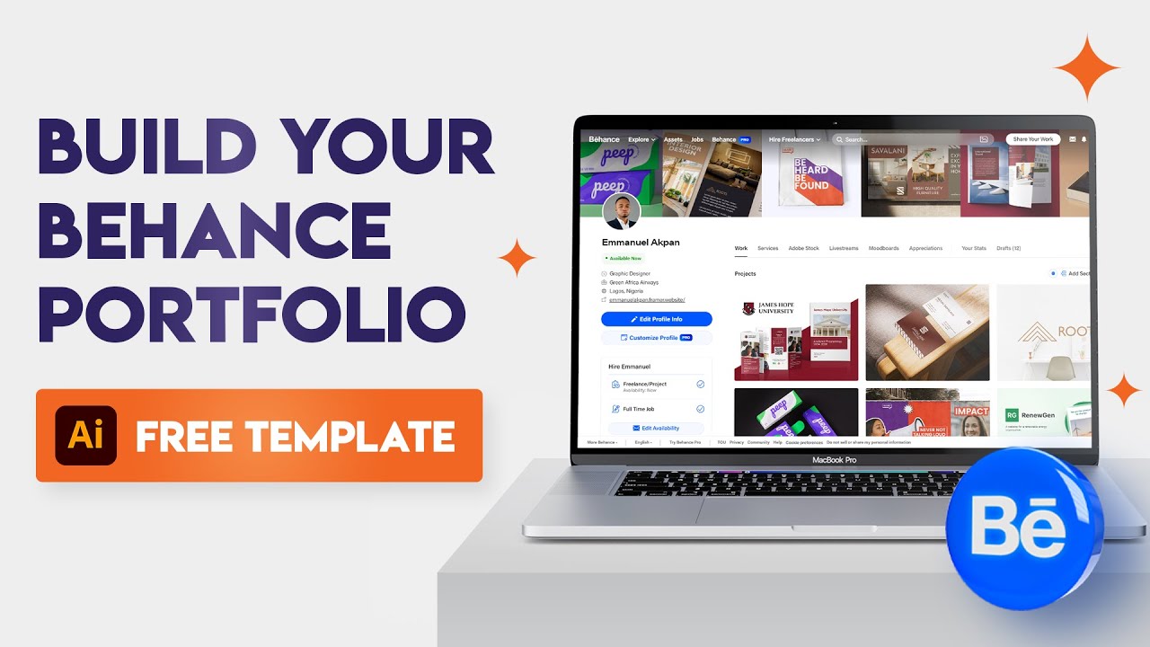 How to Build an Amazing Behance Portfolio + Free AI Template